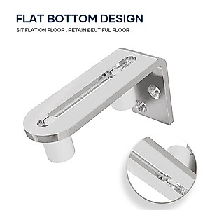 EaseLife Sliding Barn Door Bottom Floor Guide,Ball Bearings Adjustable Stay Roller,Wall Mount System,Flush Flat Bottom Design,2 Assemble Setup Options,Fit All Size Door,Brushed Chrome