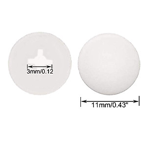 11mm/0.43" Screw Caps White Covers Self-Tapping Waterproof Screw Cap Cover for Phillips Screws Plastic White (200 Pcs)