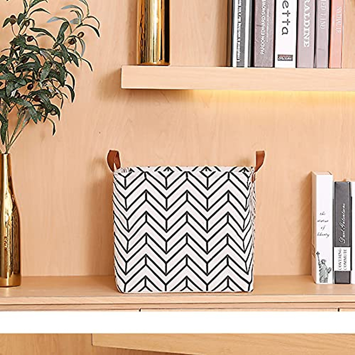 Kingrol 3 Pack Storage Baskets,13 x 13 x 13 Inch Large Collapsible Storage Bins with Handles for Closet Shelves Organizer, Decorative Baskets for Home, Office, Nursery, Laundry