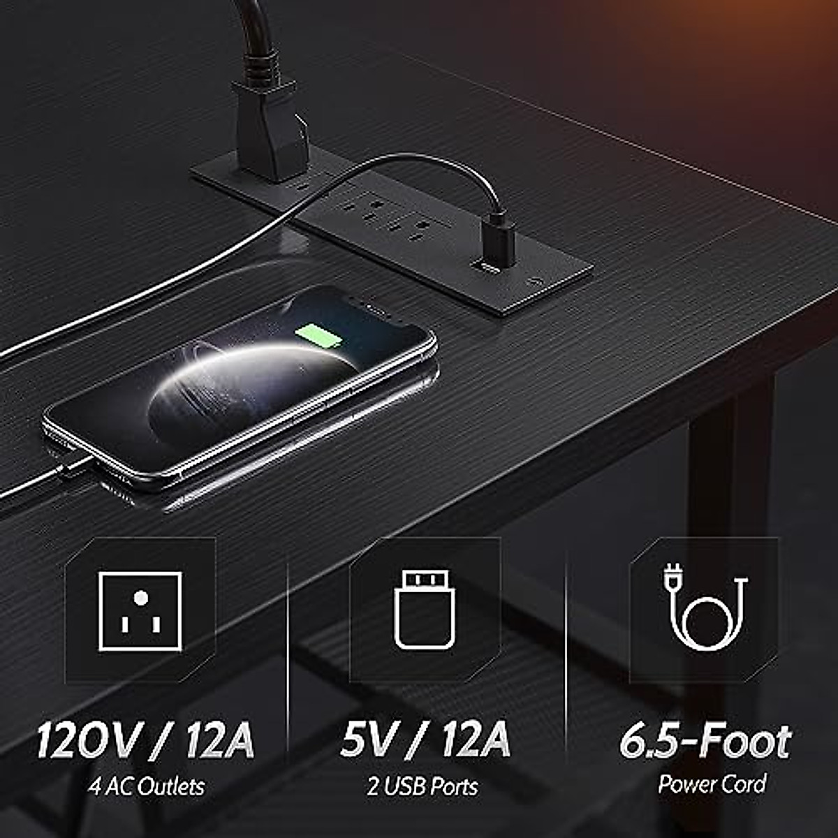 CubiCubi L Shaped Gaming Desk with Power Outlets and USB Charging Ports, 58" Reversible Corner Computer Desk with Storage Shelves and Drawer, Home Office Desk with Bookshlf, Black