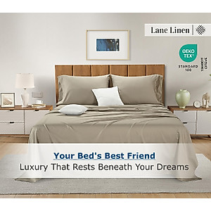 LANE LINEN 100% Egyptian Cotton Full Size Bed Sheets Set - 1500 Thread Count, 4 Pieces Set - Premium Sateen Weave Cotton Full Bed Sheets Set - 15" Deep Pocket Full Size Sheets Set - Linen