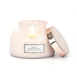 Hybrid PEONYGARDENIA-Leaf Long Burning Time Scented Candles with Strongly Fragrance Natural Soy Wax 16OZ