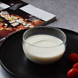 Cabilock Round Tempered Glass Bowl Prep Bowls Snack Holder Bowl Glass Mixing Bowl Glass Food Bowls Glass Food Containers Ice Cream Bowl Glass Cereal Bowls Clear Glass Bowls Snack Bowl Salad