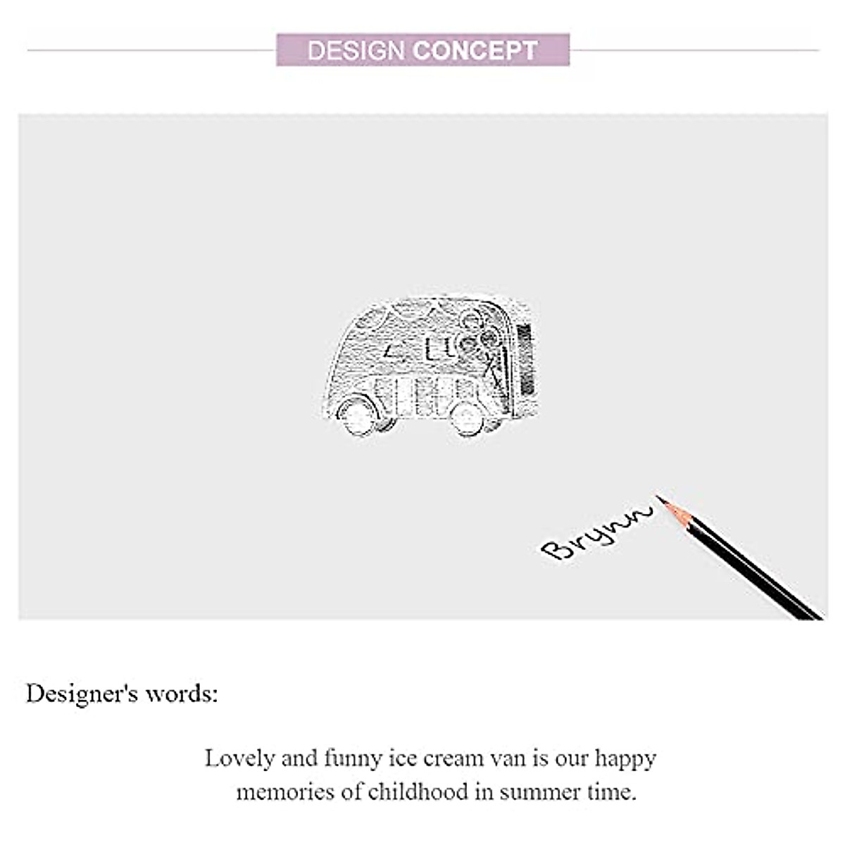 XNTBX Bracelet Charm Bead Ice Cream Truck DIY Charm 925 Sterling Silver Fits Pandora Bracelet Necklace, European Charms Bracelet