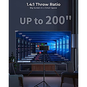 Projector with WiFi and Bluetooth, TURBOAMP 5G Native 1080P Movie Projector, 4K Supported, 300 ANSI Lumen 200" Display Home Movie Theater Projector, Compatible w/TV Stick/Phone/PC/PS5