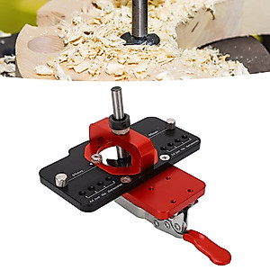 Concealed Hinge Jig 35MM, Aluminum Alloy Cabinet Door Hinge Jig kit with 2mm Drill Bit, Safer Clamping High DIY Hinge Jig Hole Punch Locator for Woodworking