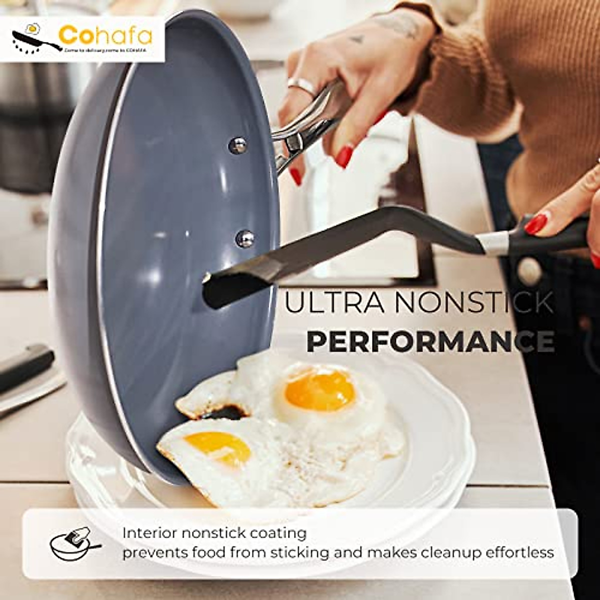 Non-Stick Pots and Pans Set 13pcs Cookware Set, Steamer Basket, Stockpot with Lid, Saucepan with Lid, Fry Pan, Saute Pan for Daily Cooking, Grey