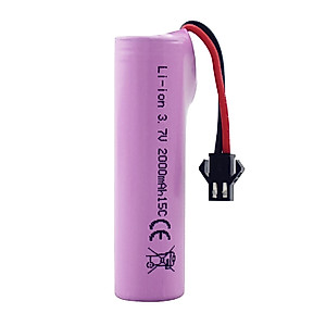 MOONZON 5PCS 3.7V 2000mAh SM-2P Plug Li-ion Battery with 5-in-1 Charger for DE68 DE44 DE45W DE45 DE58 DE49 DE57 DE70 Off-Road Vehicle Truck Tank RC Toy Car Spare Batteries