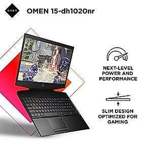 OMEN 15 Gaming Laptop, NVIDIA GeForce GTX 1660 Ti, Intel Core i7-10750H, 8 GB DDR4 RAM, 512 GB PCIe NVMe SSD, 15.6" Full HD, Windows 10 Home, RGB Keyboard (15-dh1020nr, 2020 Model)