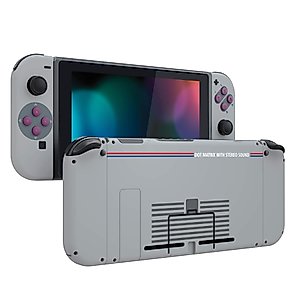 eXtremeRate DIY Replacement Shell Buttons for Nintendo Switch, Soft Touch Back Plate for Switch Console, Housing with ABXY Direction Buttons for Joycon Handheld Controller - Classic 1989 GB DMG-01