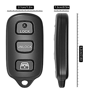 VOFONO Fit for Perfect Car Key Fob Replacement Keyless Remote Toyota 4-Runner 1999-2009/Sequoia 2003-2007 FCC ID：HYQ12BAN HYQ12BBX HYQ1512Y (Pack of 2)