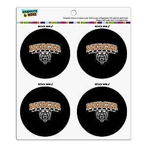 Mercer University Secondary Logo Refrigerator Fridge Locker Vinyl Circle Magnet Set