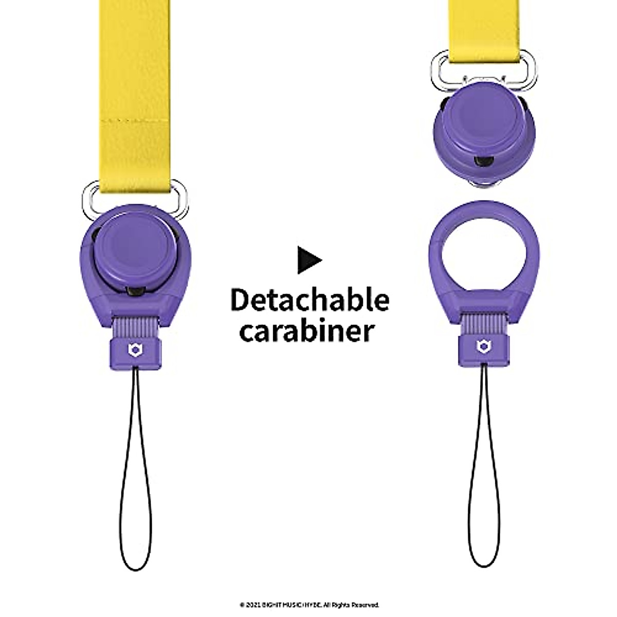 iFace TinyTAN inspired by BTS Cute Character Quick Release Lanyard Neck Strap for ID, Wallet, Smartphone, Camera, etc. (SUGA)