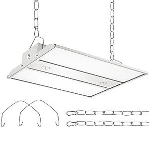 160W LED Linear High Bay Light Fixture, 1-10V Dimmimg LED Linear Highbay Shop Lights, 5000K Daylight 22400LM(140LM/W) 100-277V for Garage, Factory, Workshop,Warehouse