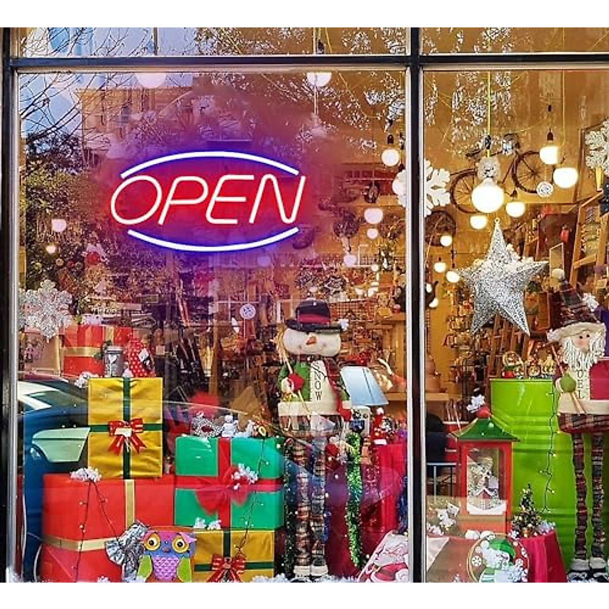 Large LED Neon Open Sign 18"x 8.6" for Business, Powered by USB with ON/OFF Switch Adjustable Brightness Open Neon Lights for Party Bar Salon Hotel Stores Window Wall Decor