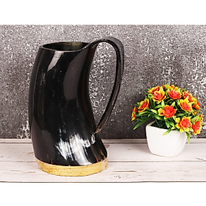 Father's Day Gifts Viking Drinking Horn Mug Premium Dragon Design Original Viking Beer Tankard with Super-Hardwood Bottom | Ideal for Beer Lovers-Wine-Mead & Ale | Medieval Style Stein