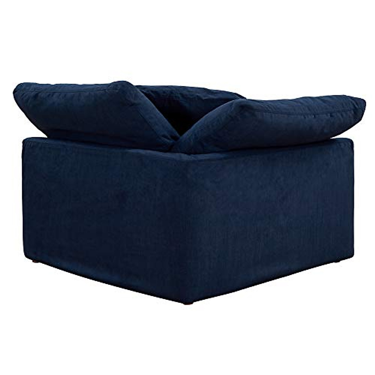 Sunset Trading Contemporary Puff Collection 5PC Performance Fabric Washable Water-Resistant Stain-Proof Navy Blue Slipcovered Modular L-Shaped Sectional Sofa, 176" Deep-Seating Down-Filled Couch