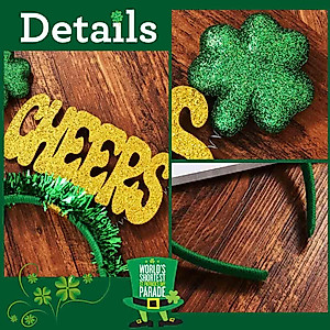 JEWEKY St Patrick's Day Headband Shamrock Clover Headpiece Irish Day Headband Festive Holiday Hair Accessories for Women (Style 3)