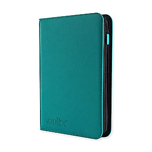 Vault X 9 Pocket Trading Card Zip Binder, 360 Cards, Premium Exo-Tec Album Material, 20 Side-Loading Pages, Folder for Collectible Games, Sports, TCG (Teal)