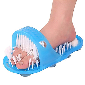 Messar Bathroom Shower No Bending Feet Brush Foot Cleaning Bristle Slipper Washer Bath Scrubber Massager Stick on Floor