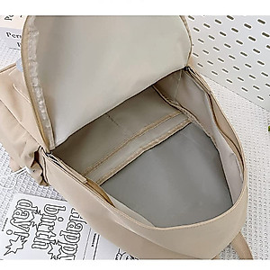 jupkem Jupkem Anime Toilet-bound Hanako-kun Backpack with Animal Doll Pendant Student Bag Laptop Cosplay Boy Girl (White 5)