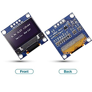 Frienda 2 Pieces 0.96 Inch Display Module 12864 128x64 Driver IIC I2C Serial Self-Luminous Display Board Compatible with Raspberry PI (White Light)