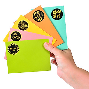 Assorted Gold Thank You Stickers roll 1.5 inch | 1000 Adhesive Thank You Labels per Roll | 5 Unique Designs | Perfect for Graduation,Shipping Envelopes, Business, Birthday & Wedding by AKSHAYA