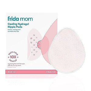 Frida Mom Cooling Hydrogel Nipple Pads - Soothing Nursing Pads, Made for Sore Nipples, Breastfeeding Essentials for Mom, 8 Count