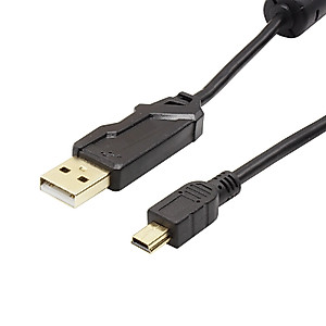AllEASY 15ft/4.5m Mini USB Cables, 5 Pin USB 2.0 Type A Male Mini USB Charging Cable with Gold-Plated Connectors for PS3 Controller, Digital Camera(Canon, Sony), MP3 Player -Black