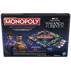 Hasbro Gaming Monopoly: Marvel Studios' Black Panther: Wakanda Forever Edition Board Game for Families and Kids Ages 8+, Game for 2-6 Players