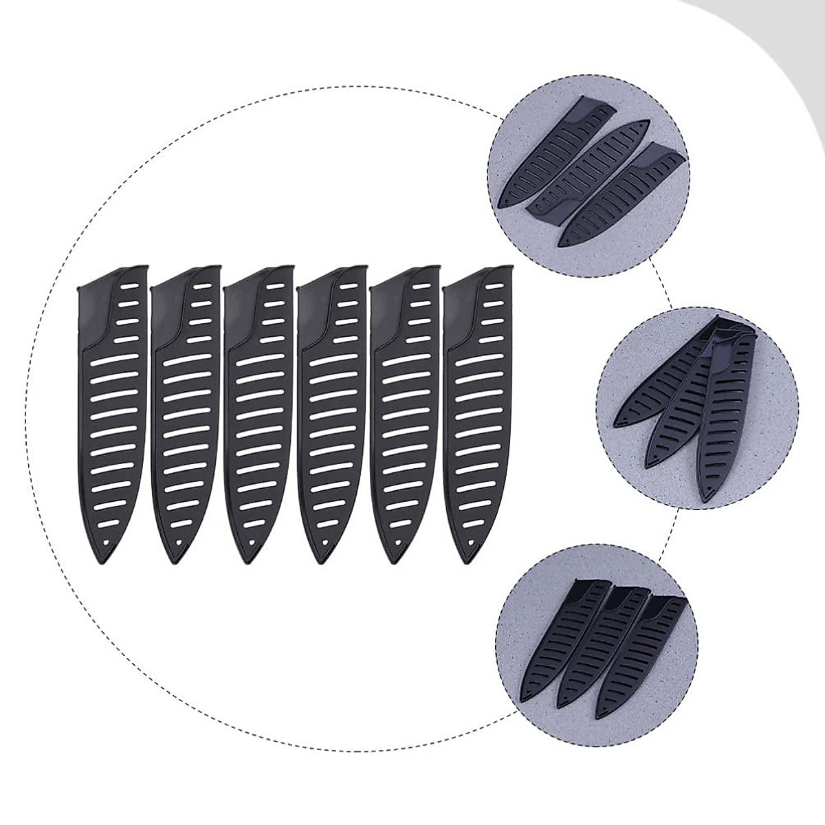 Blade Keepers Universal Guards 6pcs Professional Guards Blade Covers Case Protector for Chef Kitchen Knives Cooking Cutter Black 8 inch Chef Covers Cutter Accessories