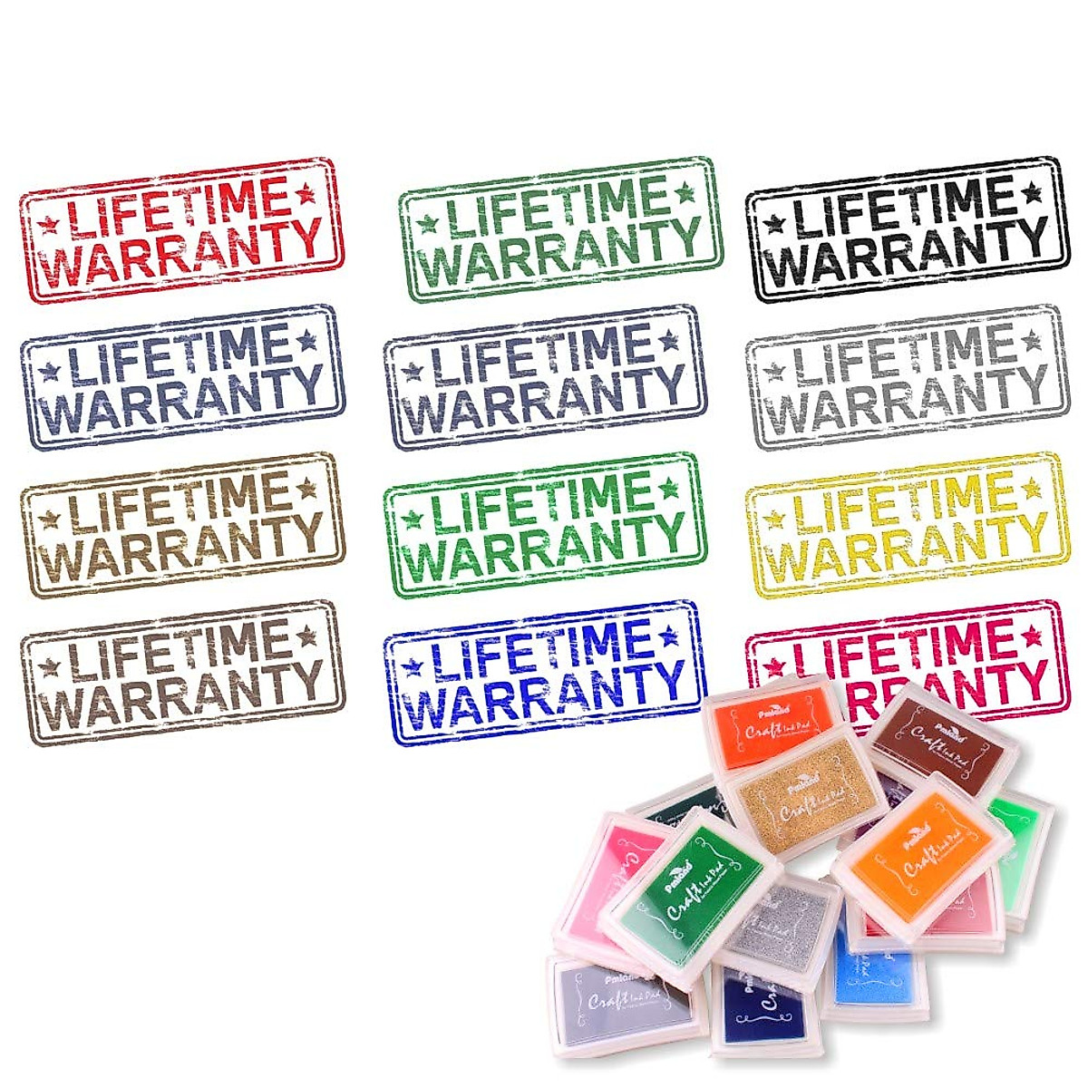 PMLAND Craft Ink Pad for DIY Stamps on Paper Wood Fabric - Pack of 15 Vibrant Colors