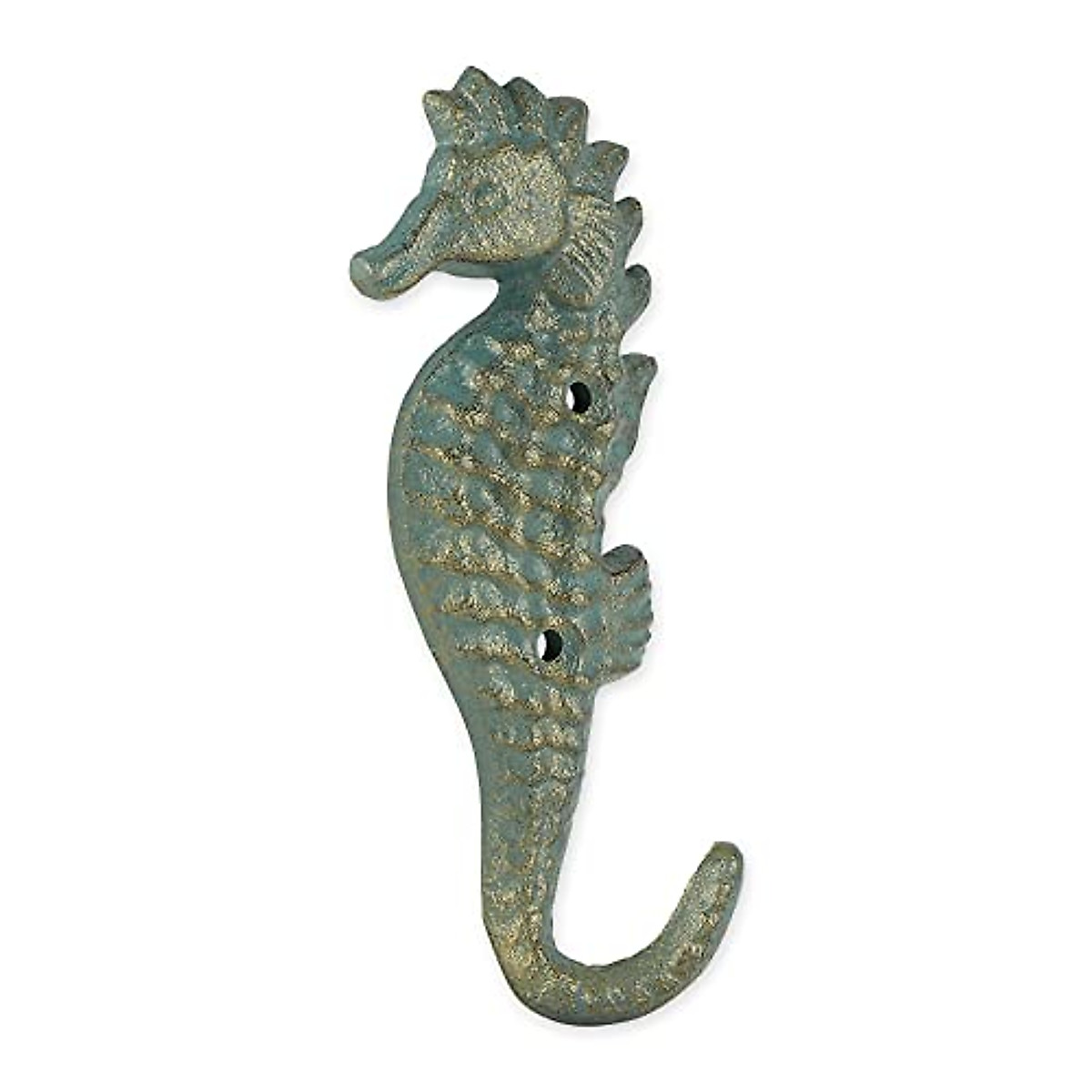 DII Cast Iron Collection Decorative Wall Hook Set, Seahorse, 2 Count