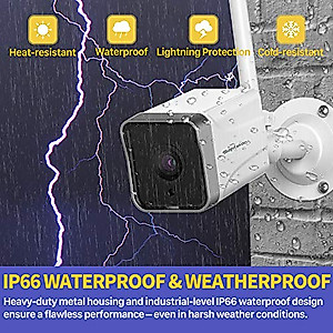 Septekon Security Camera Outdoor, 1080P WiFi Home Surveillance Camera, IP66 Waterproof FHD Night Vision Cameras with Motion Detection, 2-Way Audio, Cloud Storage, Work with Alexa - S50