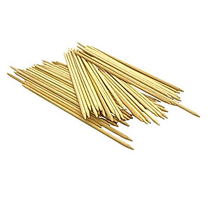 Natural Bamboo Skewers - (200 Pack) 5.5 Inch Wooden Skewers, Kebab Sticks, Skewers for Fruit Kebabs - Double Sided Short Skewers Great For Cocktail Food