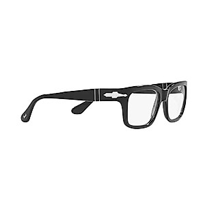 Persol PO3301V Rectangular Prescription Eyewear Frames, Black/Demo Lens, 57 mm