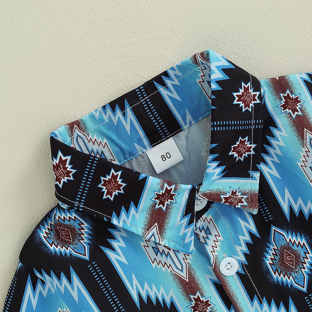 Western Baby Boy Clothes Long Sleeve Cow Print Shirts Button Down Lapel Tops Tees Fall Winter Clothes 6M-4T (Blue, 3-4 Years)