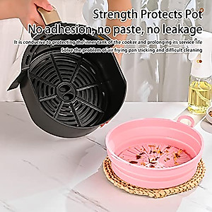 Karjraxrn 8.5 in Air Fryer Silicone Liners Folding Air Fryer Silicone pot, More Space Saving Food Safety Reusable Air Fryer Silicone Basket