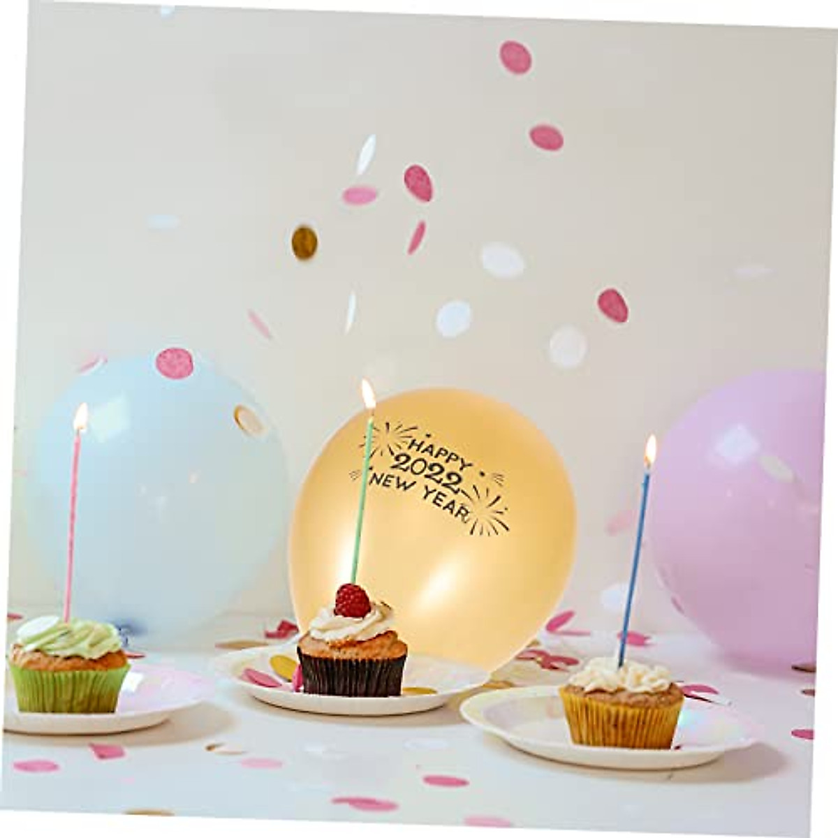 jojofuny 30pcs New Year's Day Latex Balloons Flag Banner Garland Metalic Balloons Number Ballons Christmas Balloon New Year Balloons Gold Confetti Balloons Cheers Pattern Balloon Arch