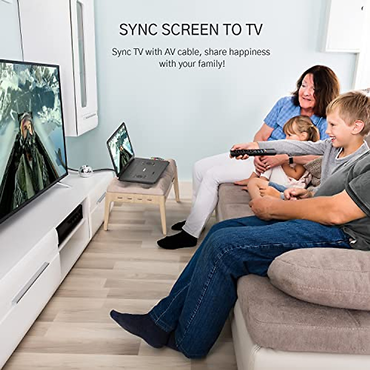 ieGeek 17.5" Portable DVD Player and Carry Travel Case, 15.6" Swivel HD Large Screen, 5000mAH Rechargeable Battery, High Volume, Support USB/SD Card/Sync TV, Car Charger, Remote Control, Region-Free