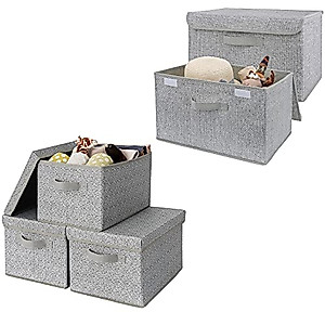 GRANNY SAYS Bundle of 3-Pack Rectangle Storage Bins & 2-Pack Closet Storage Bins