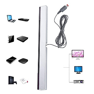 Wii Sensor Bar Original Wii Sensor,IR Signal Ray Sensor Bar Wired Receiver with a Stand,for Nintendo WII/WIIU