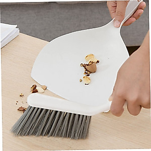 TOKIDNY 1 Set Desktop Cleaning Broom White Broom Mini Table Pan Computer Cleaner Kit Tabletop Accessories Pet Cleaning Tool Cleaning Accessories Mini Broom Mini Lip Gloss Pp