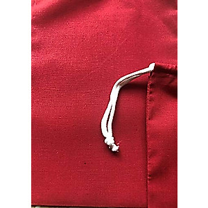 Reusable Eco friendly RED COLOR Cotton Thick Double Drawstring Muslin Bags "premium quality"-25 count pack (12 x 16)