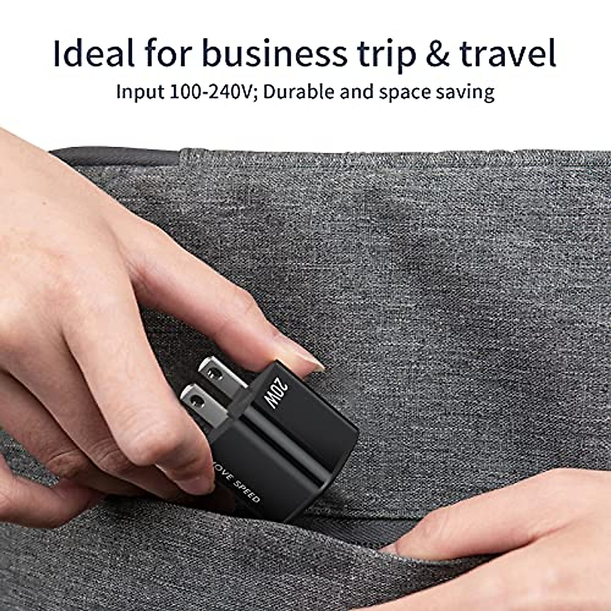 USB C Wall Charger 20W, MOVESPEED PD Mini Fast Charger Block, Durable Compact Quick Charging Wall Plug Adapter Compatible with iPhone 14 13 12 11 Pro/Max/Mini, iPad, Airpods, Galaxy, Pixel