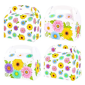 12 Pack Floral Party Favor Treat Boxes Flower Candy Goodie Gift Boxes for Birthday Party Presents Garden Party Bridal Shower Supplies