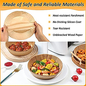 Air Fryer Liners 100PC, Disposable Air Fryer Paper Liners, Small Paper Liners for Air Fryer Basket, Non-stick, Water Oil-proof, Bowl-Shape Liner for Microwave, Non-Stick Air Fryer Liners Round 6.3Inch
