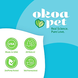 Okoa Pet “Chill, Kitty Kitty” Hemp Calming Supplement for Cats - Cat Anxiety Support Soft Chews for Reduced Stress, Thunder, Travel, & Separation - Salmon Flavor Hemp Treats - Vet Formulated, USA Made