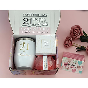 Carselage 21st Birthday Gifts for Her, Unique 21 Years Old Crystal Gifts Basket Decorations for Women, Friends, Younger Sister, Daughters, BFF, Granddaughters