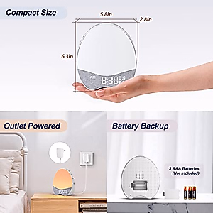 Welgo G4 White Noise Machine Alarm Clock and Nightlight with Natural Sound Dual Alarm, 12 Soothing Sounds, Sleep Timer, Dimmable Digital Display for Kids, Adult, Sleeping, Bedroom, Bedside…